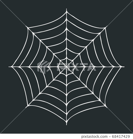 Creepy spider web on black background. Vector... - Stock Illustration ...