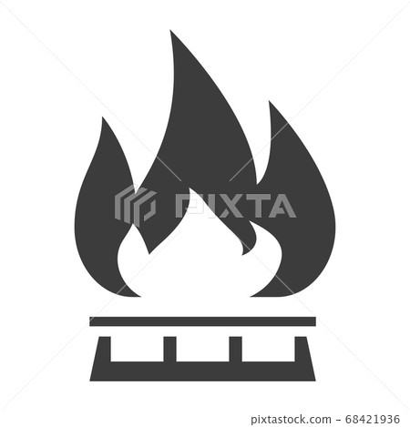 Fire Icon. Flat and solid color design. Vector... - Stock Illustration ...