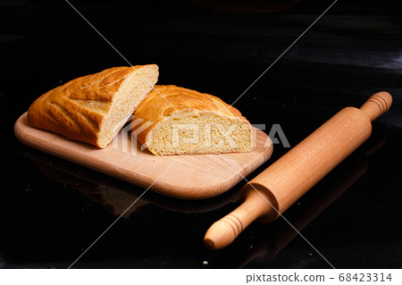 Homemade bread. Baking at home. Round bread on... - Stock Photo ...