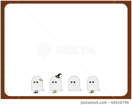 Horizontal horizontal border frame of ghosts - Stock Illustration ...