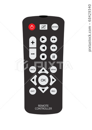 black remote control with buttons and signs. - Stock Illustration ...