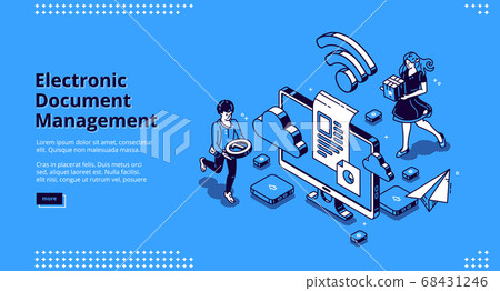 Electronic document management banner - Stock Illustration [68431246 ...