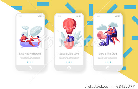 Dating and Family Concept for Mobile App Page - Stock Illustration ...