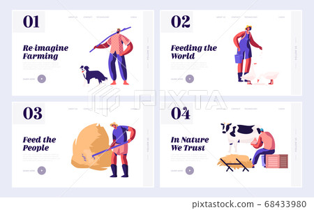 Farmers Everyday Routine. Man Shepherd with Dog - Stock Illustration ...