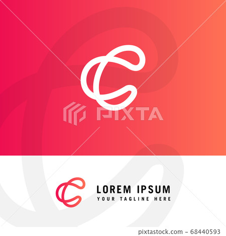 Modern Initial Letter C Infinity Line Logo Design - Stock Illustration ...