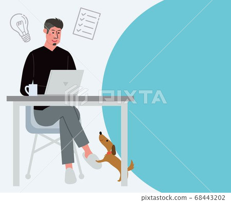 Remote work Telework banner design illustration - Stock Illustration ...