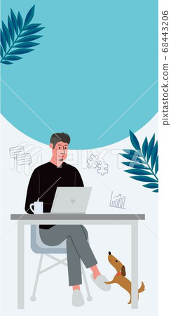 Remote work Telework banner design illustration - Stock Illustration ...