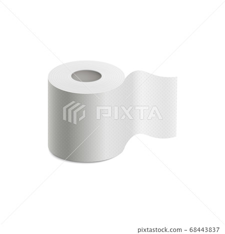 White toilet paper roll with realistic texture... - Stock Illustration ...