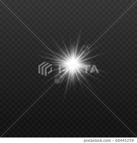 Realistic white star light effect with camera... - Stock Illustration ...