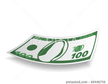 Stylized 100 dollar banknote. Isolated on white - Stock Illustration ...