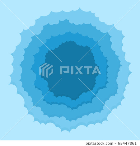 Abstract sky clouds round frame - Stock Illustration [68447861] - PIXTA