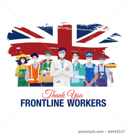 Thank you frontline workers. Various... - Stock Illustration [68448327] - PIXTA