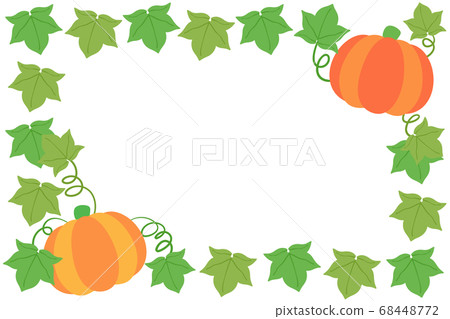 Pumpkin frame rectangular leaf - Stock Illustration [68448772] - PIXTA