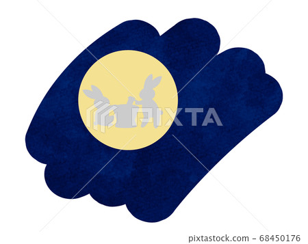 Rabbit with mochi in the full moon in the night... - Stock Illustration ...