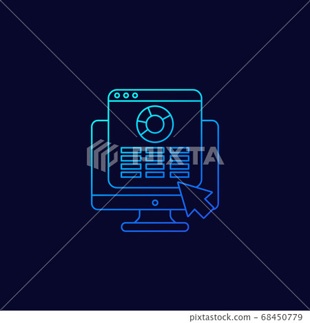 spreadsheet, report icon in linear style - Stock Illustration [68450779 ...