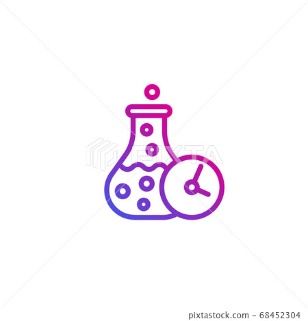 chemical reaction time icon on white, line - Stock Illustration ...
