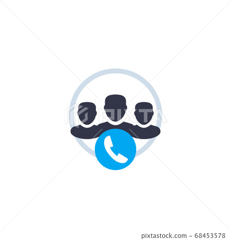 group call icon on white - Stock Illustration [68453578] - PIXTA