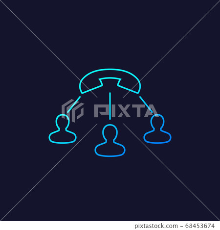 group call vector line icon - Stock Illustration [68453674] - PIXTA