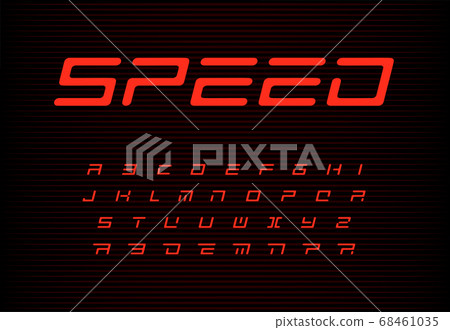 Speed letters set. Red auto vector alphabet....-插圖素材 [68461035] - PIXTA圖庫