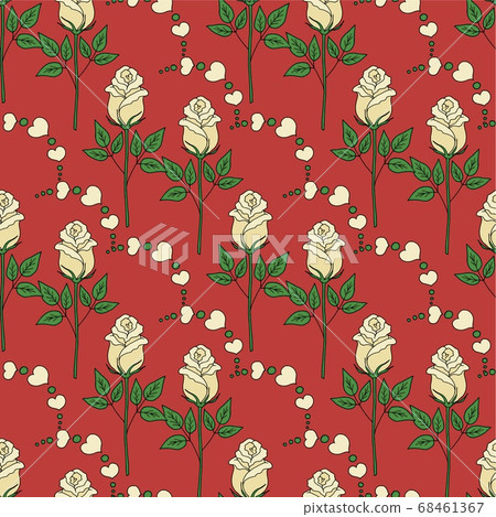 Valentines day seamless pattern roses and... - Stock Illustration ...
