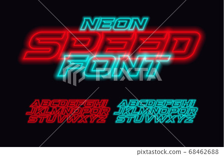 Neon Speed letters set. Red and blue race font.... - Stock Illustration ...