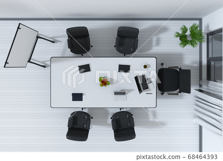 Top view of a conference room office interior.... - Stock Illustration ...