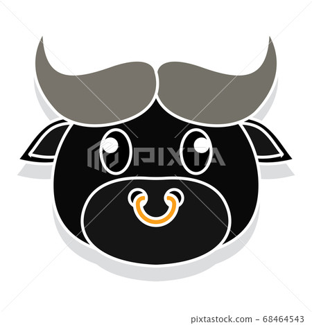 Buffalo head cartoon - Stock Illustration [68464543] - PIXTA