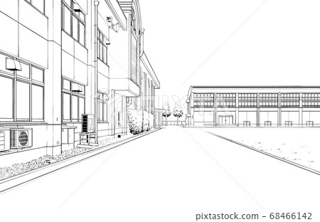 Manga style pen drawing illustration School... - Stock Illustration ...