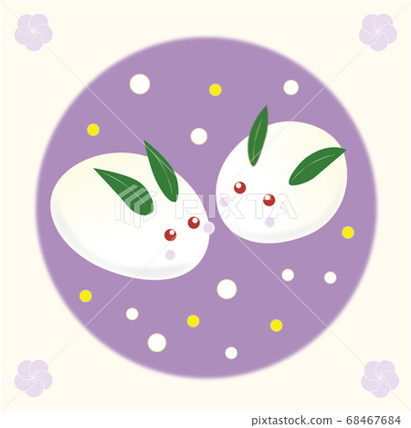 Snow rabbit illustration Japanese style - Stock Illustration [68467684 ...