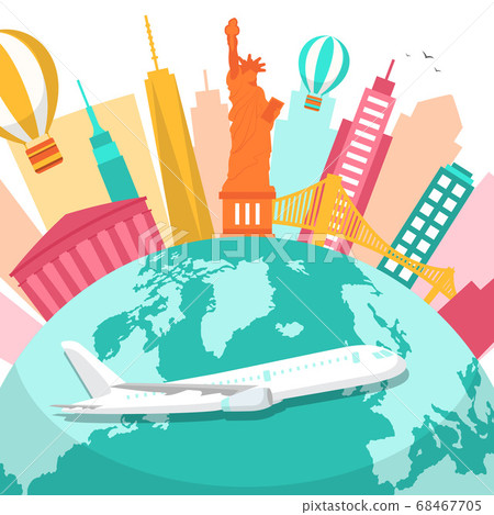 New York City United States America Travel World - Stock Illustration ...