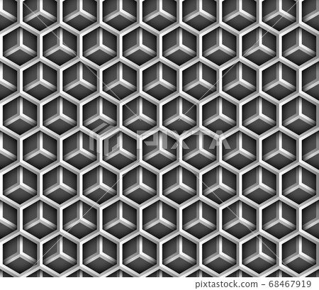 Abstract geometric metal hexagon seamless...-插圖素材 [68467919] - PIXTA圖庫
