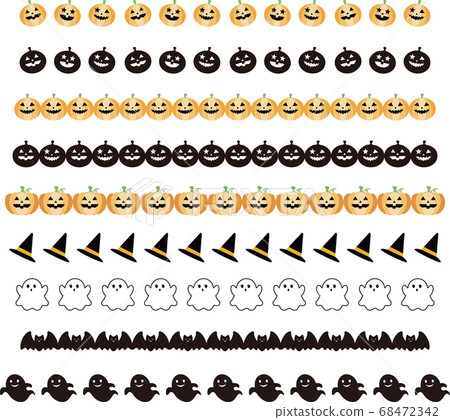 Halloween autumn decoration line ruled line... - Stock Illustration ...