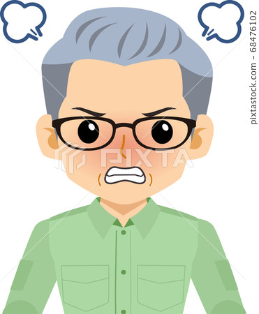grandfather, angry, get angry - Stock Illustration [68476102] - PIXTA
