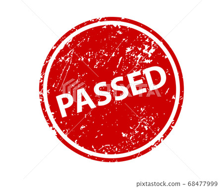 Passed sign sticker. Stamp vector texture. - Stock Illustration ...