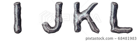 Set of capital letters I, J, K, L made of... - Stock Illustration ...
