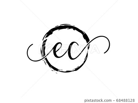 Initial Monogram Letter E C Logo Design Vector... - Stock Illustration ...