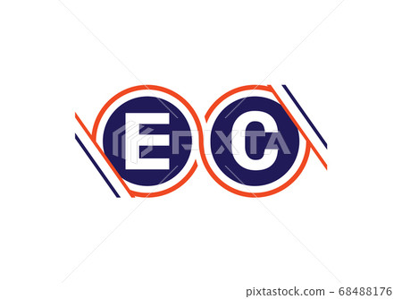 Initial Monogram Letter E C Logo Design Vector... - Stock Illustration ...