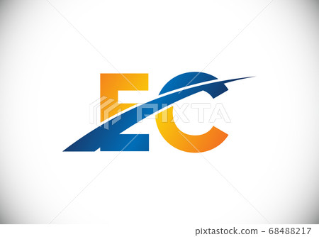 Initial Monogram Letter E C Logo Design Vector... - Stock Illustration ...