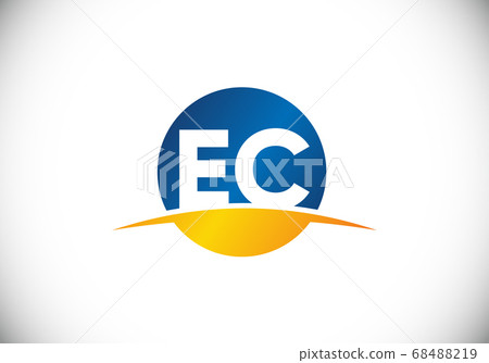 Initial Monogram Letter E C Logo Design Vector... - Stock Illustration ...