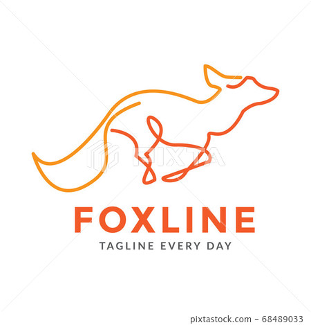 Fox line logo design template - Stock Illustration [68489033] - PIXTA