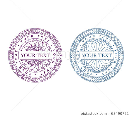 Set of round seals - Stock Illustration [68490721] - PIXTA