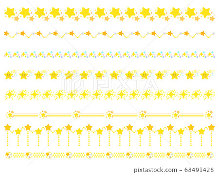 Cute star line decoration set - Stock Illustration [68491428] - PIXTA