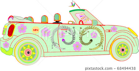 Illustration of MINI Mini Cooper Open Car (green) - Stock Illustration ...