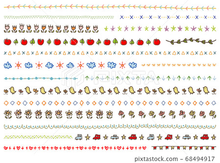 Hand drawn illustration line decoration set - Stock Illustration ...
