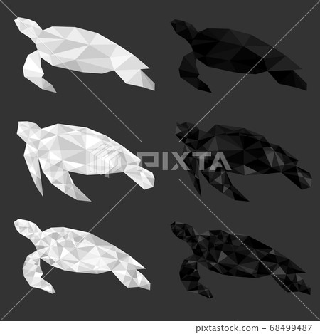 Set of turtle polygon geometric. Vector... - Stock Illustration ...