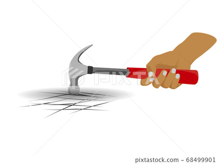 hand with hammer vector design-插圖素材 [68499901] - PIXTA圖庫
