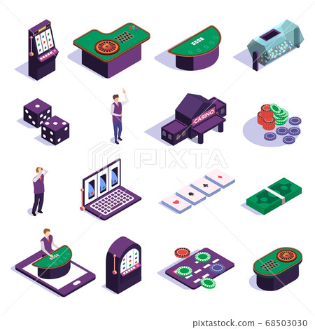 Casino Isometric Icons Set - Stock Illustration [68503030] - PIXTA