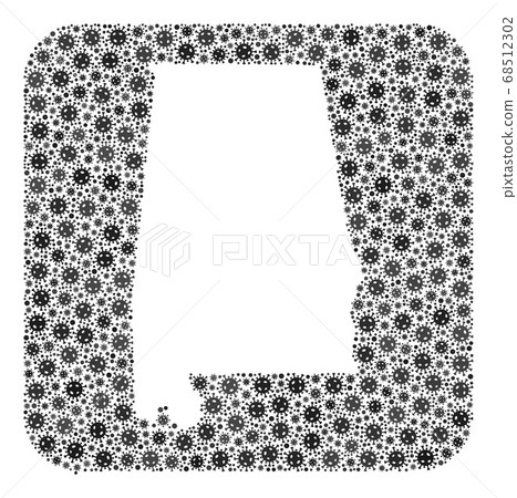 Map of Alabama State - Flu Virus Mosaic with... - Stock Illustration ...