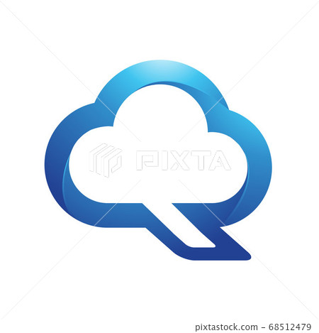 Abstract blue cloud logo design template - Stock Illustration [68512479 ...