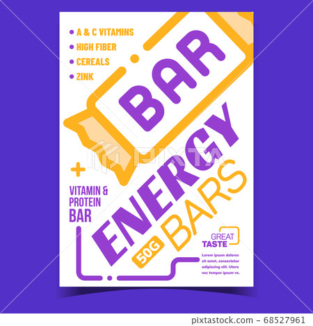 Energy Bars Food Creative Advertise Banner Vector - Stock Illustration ...